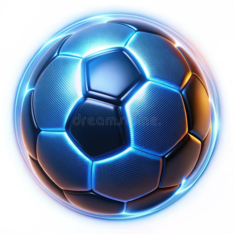 Glowing Soccer Ball with Rotating Movement Effect Stock Illustration ...