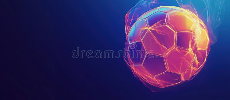 Glowing Soccer Ball with Vibrant Colors and Dynamic Effects Stock Image ...