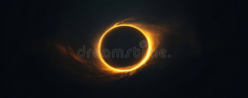 Glowing Solar Eclipse in Dark Sky, Atmospheric Astronomy Concept Stock ...
