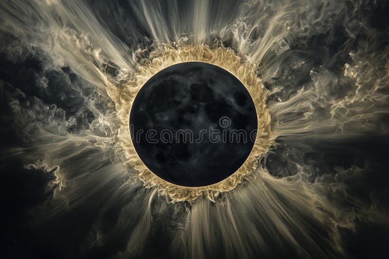 Glowing Solar Eclipse with Golden Rays Stock Photo - Image of star ...