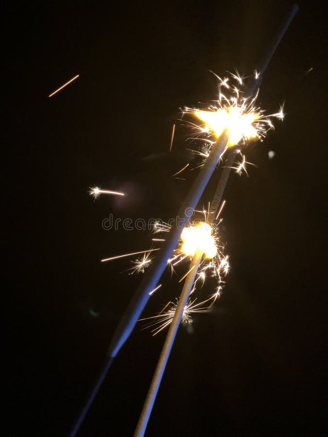 Glowing Sparklers in the Night Stock Image - Image of bengal, backdrop ...