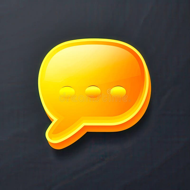 A Glowing Speech Bubble with an Orange Gradient and a Blue Outline on a ...