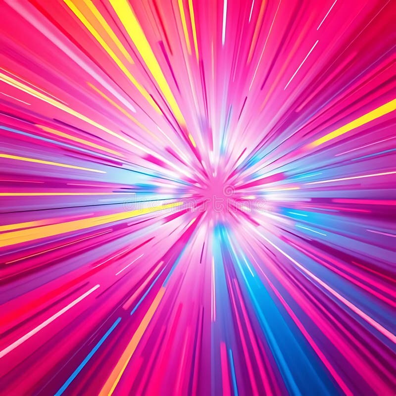Glowing Speed Burst with Bright Neon Streaks Forming an Abstract Sci-fi ...