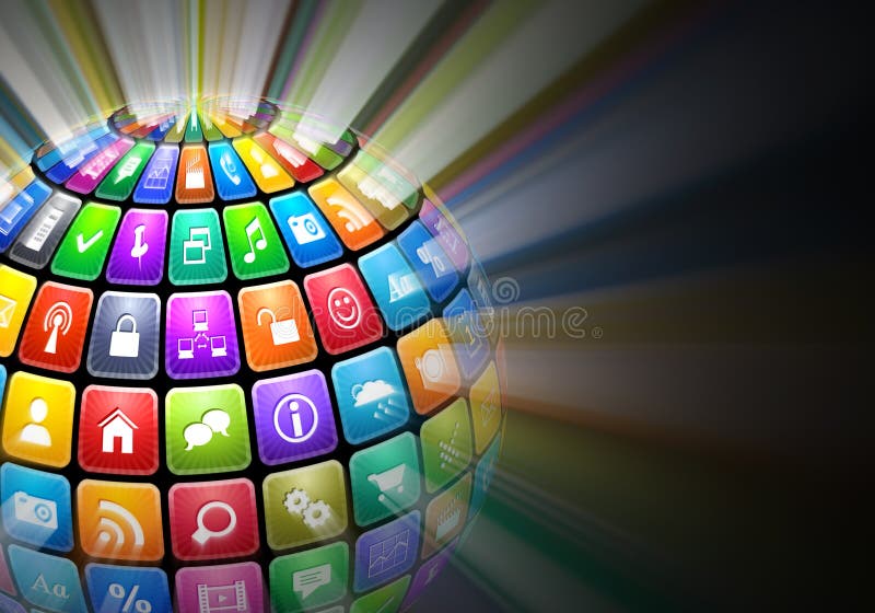 Sphere from Color Application Icons Stock Photo - Illustration of ...