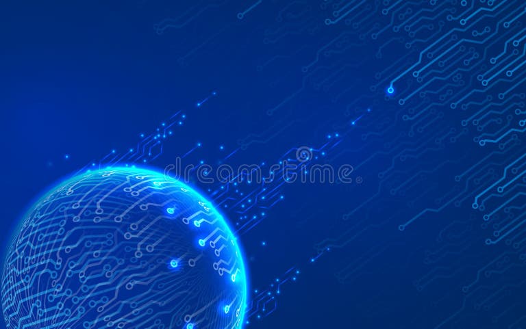 Glowing Sphere and Contacts Stock Vector - Illustration of future, data ...