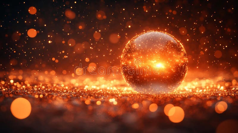 Glowing Sphere in Cosmic Particles - Generative Ai Stock Illustration ...