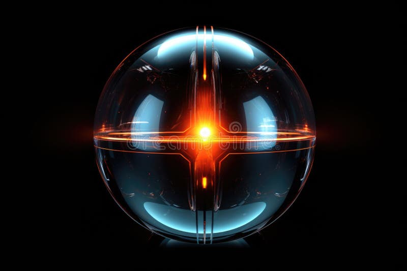 A Glowing Sphere with a Cross in the Middle Stock Illustration ...