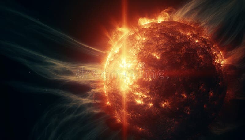 A Glowing Sphere of Fire, a Natural Phenomenon in Space Generated by AI ...