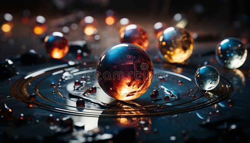 Glowing Sphere Reflects World Map, Symbolizing Global Communications ...