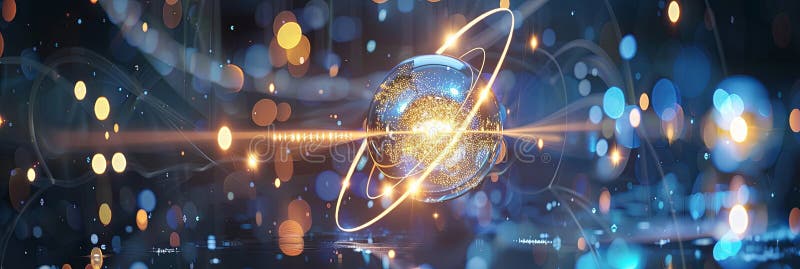 Glowing Sphere Representing Quantum Technology and Its Impact on the ... Glowing Sphere Representing Quantum Technology and Its Impact on the ...