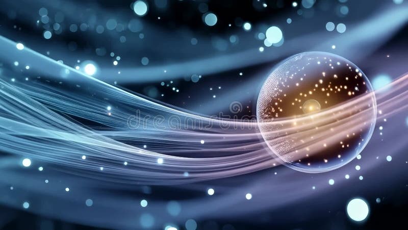 Glowing Sphere with Flowing Light Waves Stock Footage - Video of ...