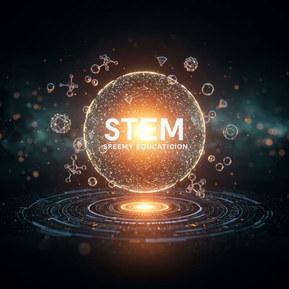 A Glowing Sphere with the Text "STEM" and "SPEEMY EDUCATION" is ...