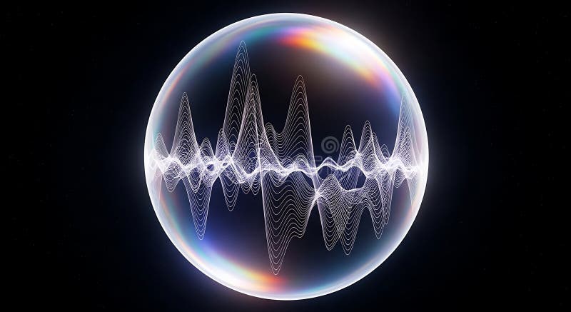 A Glowing Sphere with a Transparent Surface and a Central Waveforms ...