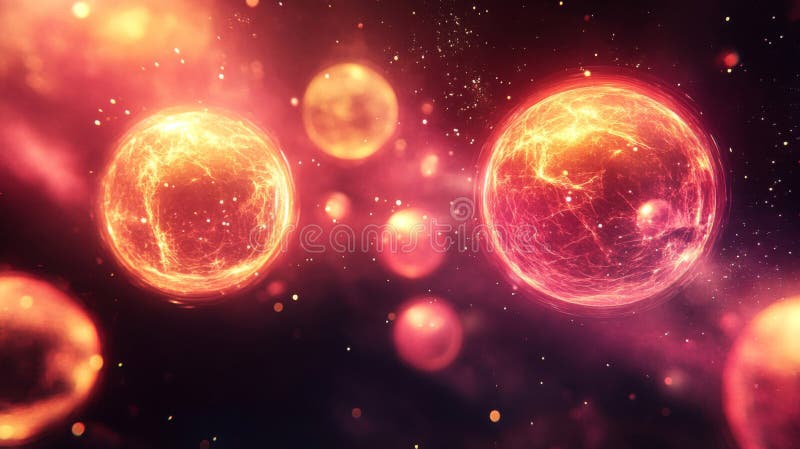 Glowing Spheres in Cosmic Energy Field Stock Illustration ...
