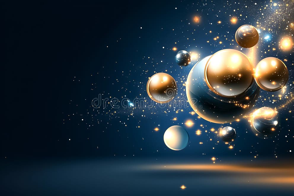Glowing Spheres and Particles Create Dynamic Composition with a Sense ...