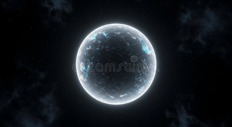 A Glowing, Spherical Celestial Body Floats Against a Dark, Starry ...