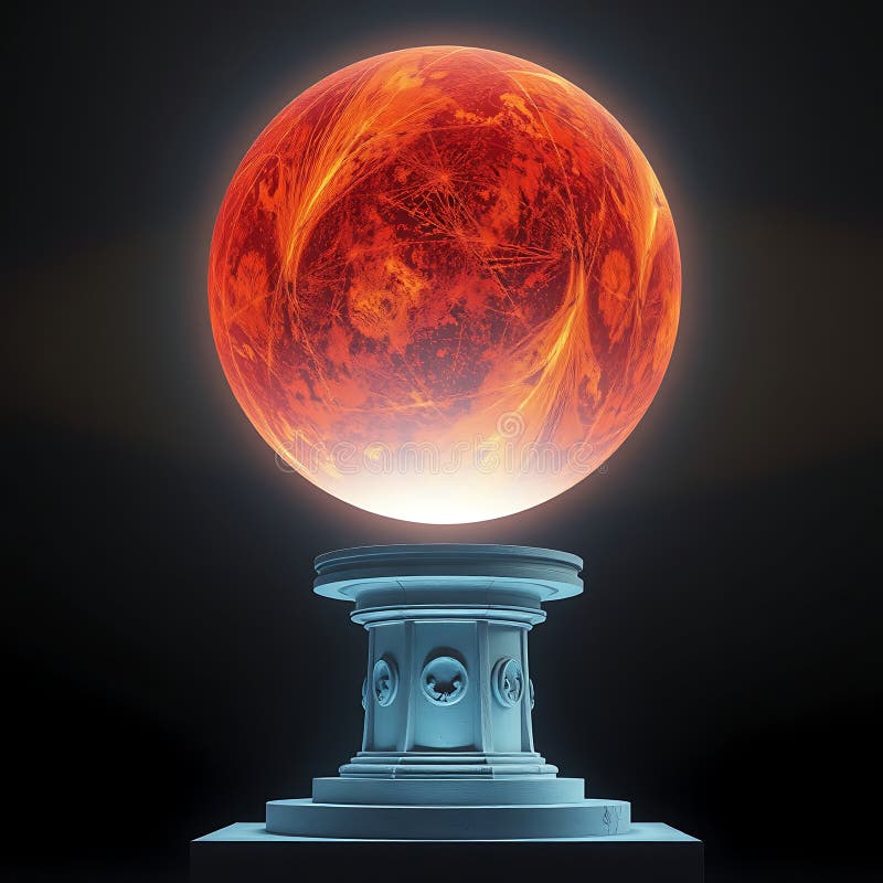 A Glowing, Spherical Object Levitating Above an Ancient Pedestal Stock ...
