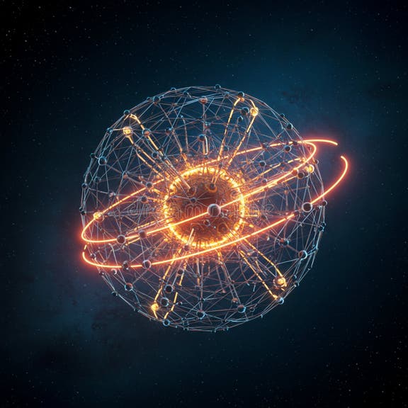 A Glowing, Spherical Structure Composed of Interconnected Nodes and ...