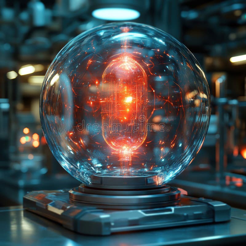 A Glowing, Spherical Tech Object within a Dome Structure Reminiscent of ...
