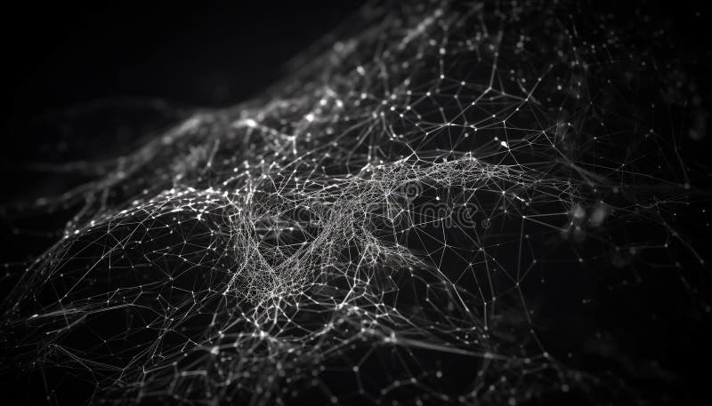 Glowing Spider Web on Dark Abstract Backdrop Generated by AI Stock ...