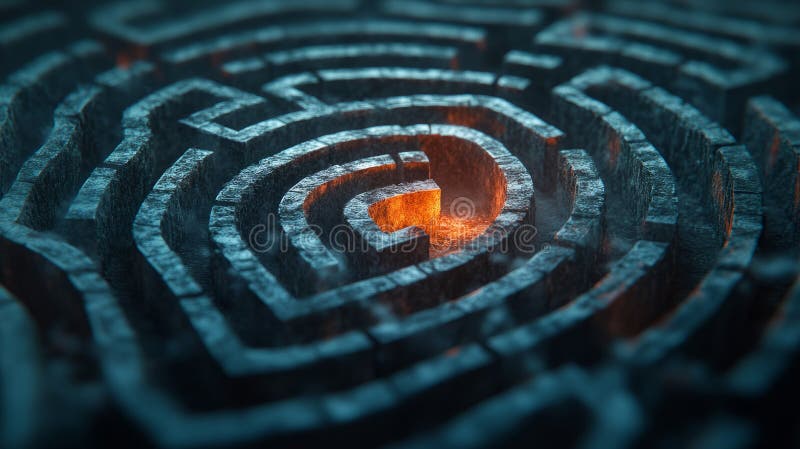 Glowing Spiral Maze with Complexity and Mystery. Stock Image - Image of ...