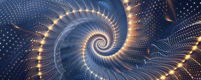 Glowing Spiral Pattern of Dots Stock Illustration - Illustration of ...