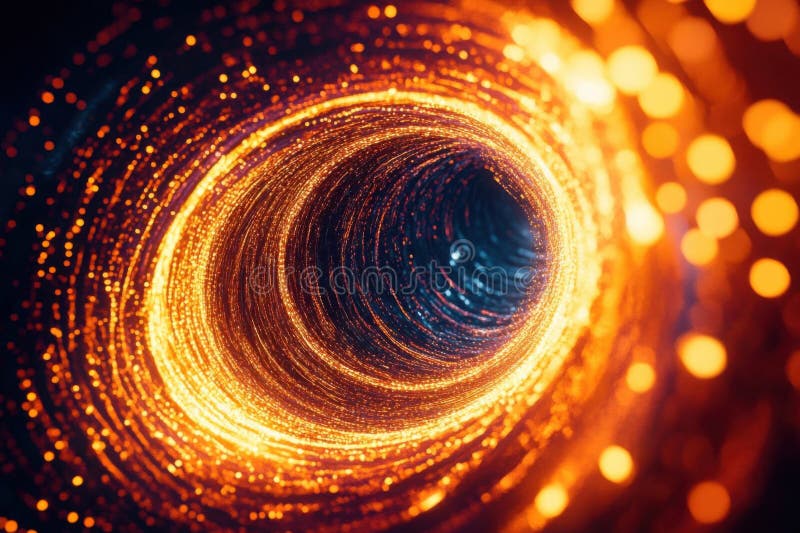Glowing Spiral Vortex of Light Particles Stock Illustration ...