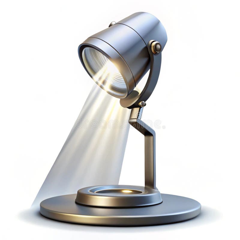 Levitating Glowing Spotlight with Rotating Beam Stock Illustration ...