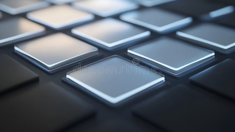 Glowing Square Buttons Abstract Technology Background Stock ...