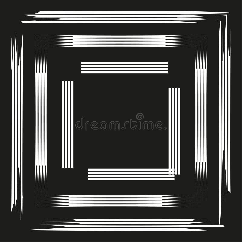 Glowing Square Lines. Abstract Frame Pattern. Optical Light Effect ...