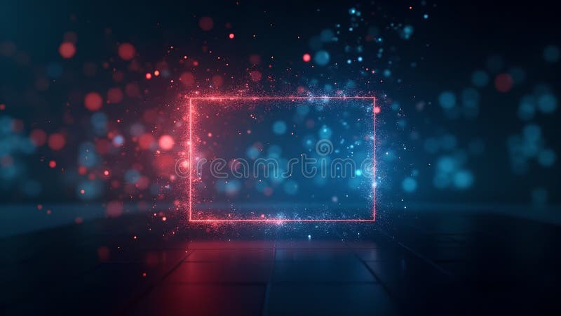 Glowing Square Portal with Sparkling Lights Stock Illustration ...