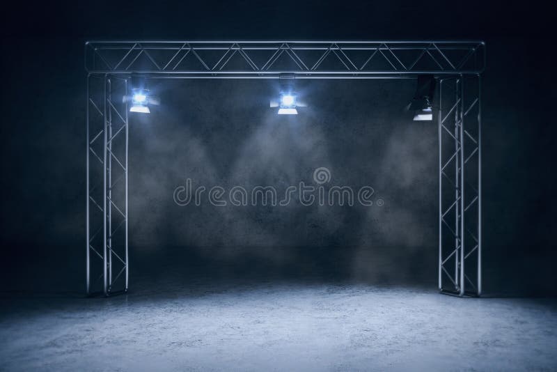 Bright Stage Background with Mock Up Place and Illumination. Spotlight ...