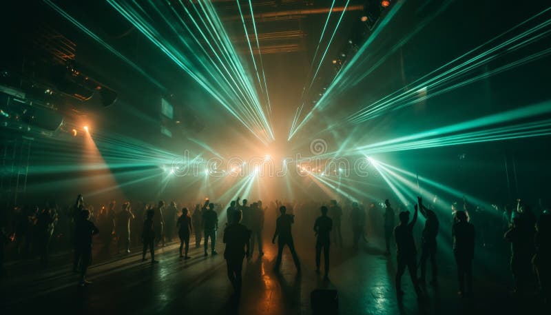Glowing Stage Light Illuminates Crowd Blurred Motion Generated by AI ...