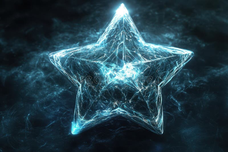 Glowing Star Deep Blue Cosmic Background Ethereal Light Effects Stock ...