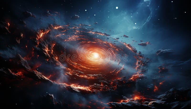 Glowing Star Explodes in Vibrant, Mysterious, Multi Colored Space ...