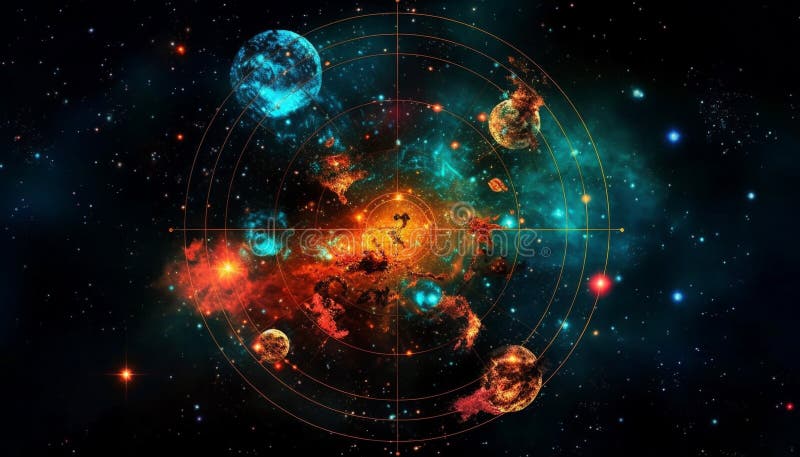 Glowing Star Field Illuminates Futuristic Space Sphere Generated by AI ...