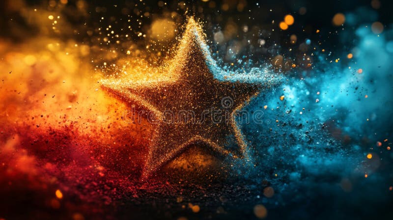 Glowing Star with Fire and Ice Effects Stock Illustration ...