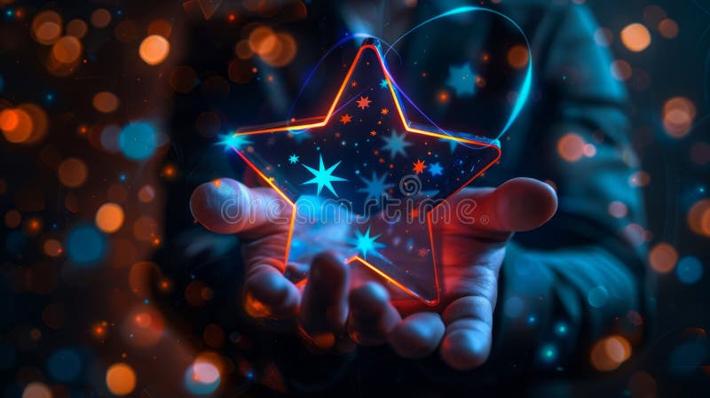 The Glowing Star in Hands.AI Generated Image Stock Image - Image of ...