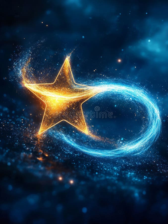 Glowing Star and Infinity in Cosmic Swirling Space. Stock Photo - Image ...