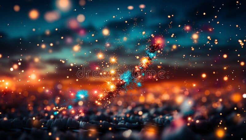 Glowing Star Pattern in Dark Night Sky Generated by AI Stock Photo ...