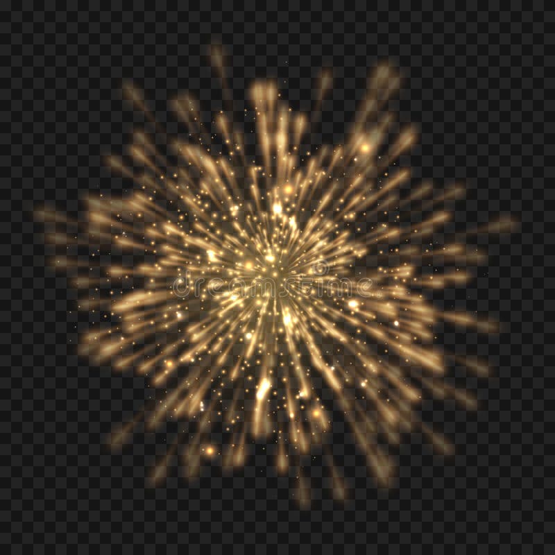 Glowing Starburst Explosion with Sparkles and Rays. Golden Light Flare ...