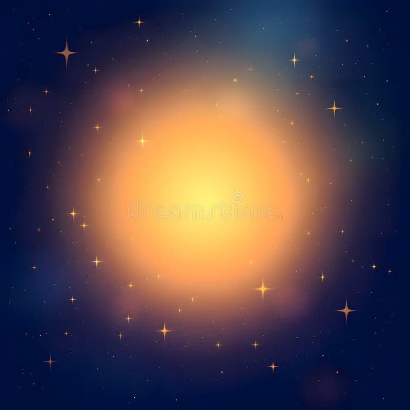 Glowing Starry Night Sky with Central Light Bursting Effect Stock ...