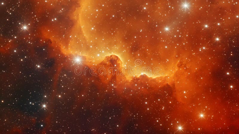 Cosmic Nebula Fiery Orange Starscape Space Background AI Generated ...