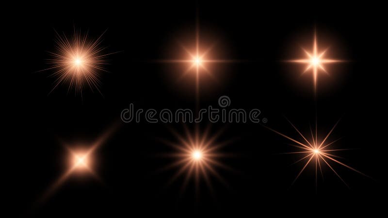 Glowing Stars, Light Effects Graphic Elements, Vector Illustration ...