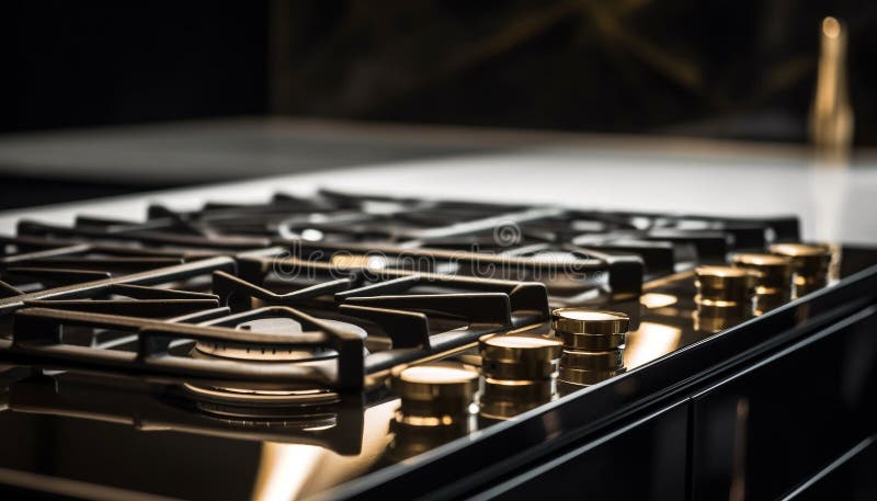 Glowing Stove Top Burner Heats Up Kitchen Generated by AI Stock Image ...