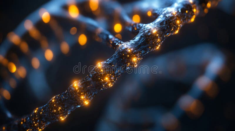 Glowing Strand of Abstract Dna Helix Structure Stock Image - Image of ...