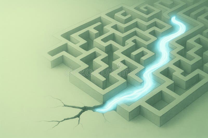 A Glowing Stream of Water Makes Its Way through the Labyrinth. Space ...