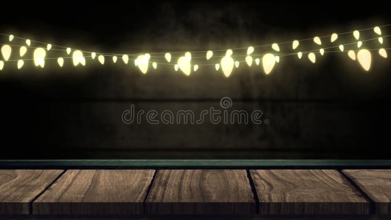 Glowing String of Fairy Lights on Brick Wall Stock Footage - Video of ...