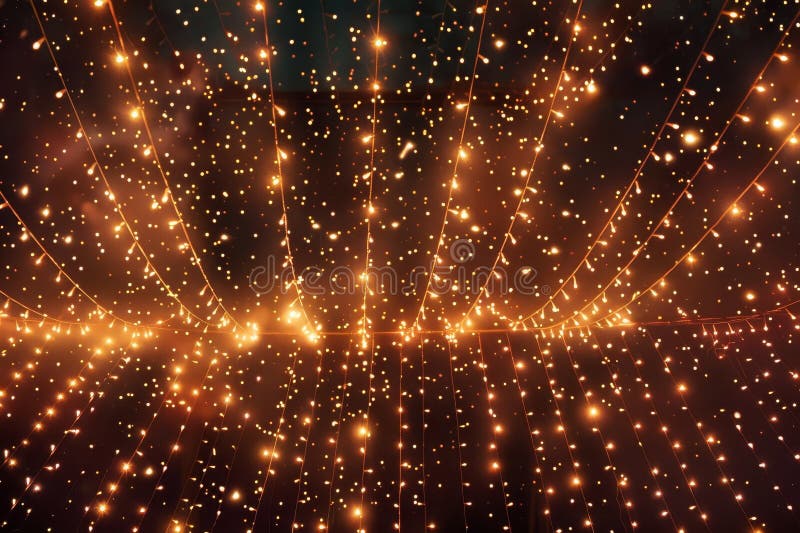 Glowing String of Lights Illuminating the Darkness, Generate a ...