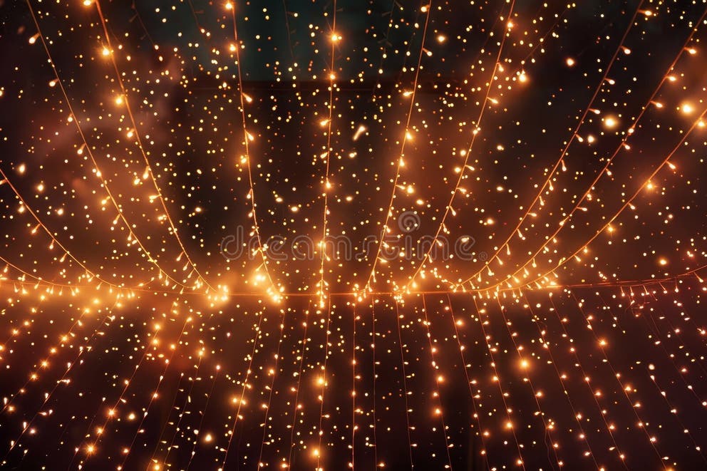 Glowing String of Lights Illuminating the Darkness, Generate a ...